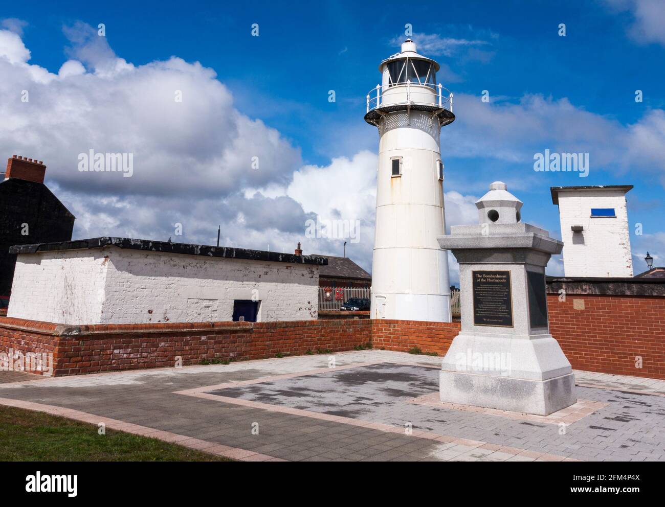 The lighthouse, memorial and Heugh Gun battery at Hartlepool,England,UK ...