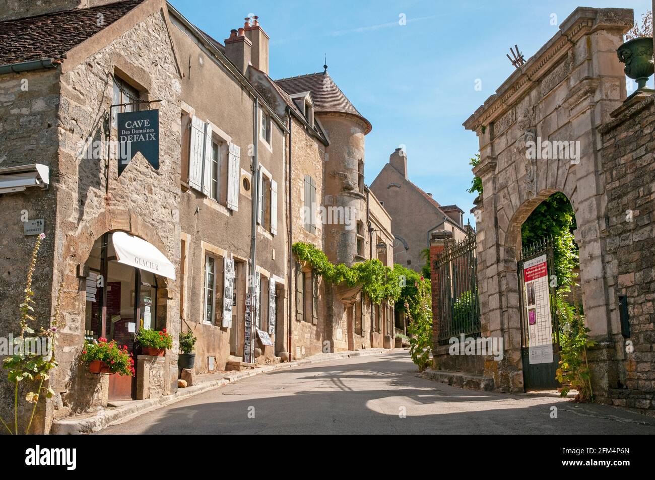 Street of Vezelay, listed as one the Most Beautiful Villages of France ...