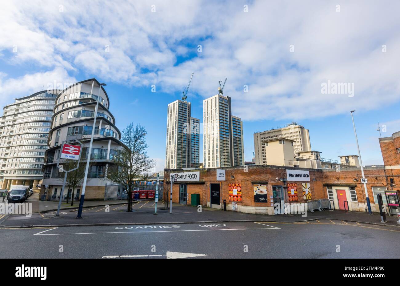 Newly completed tall tower block buildings in Victoria Square towering ...