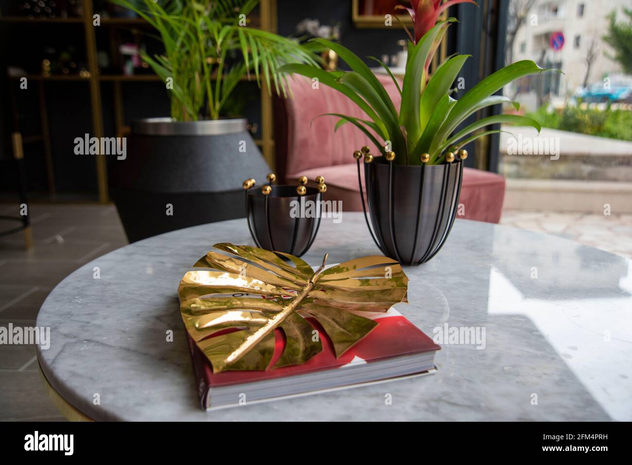 house interior design with decorative objects and plants Stock Photo ...