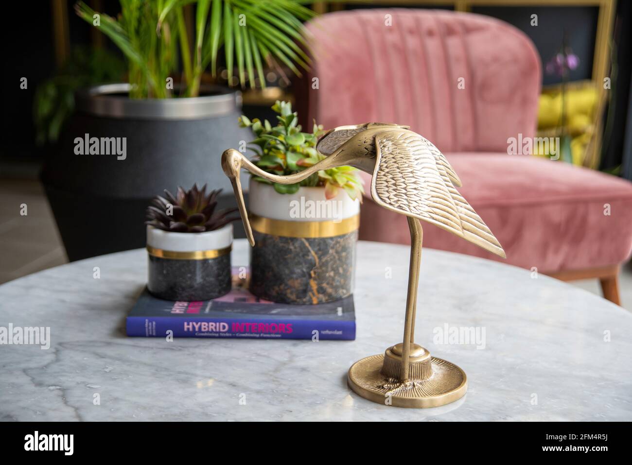 house interior design with decorative objects and plants Stock Photo ...