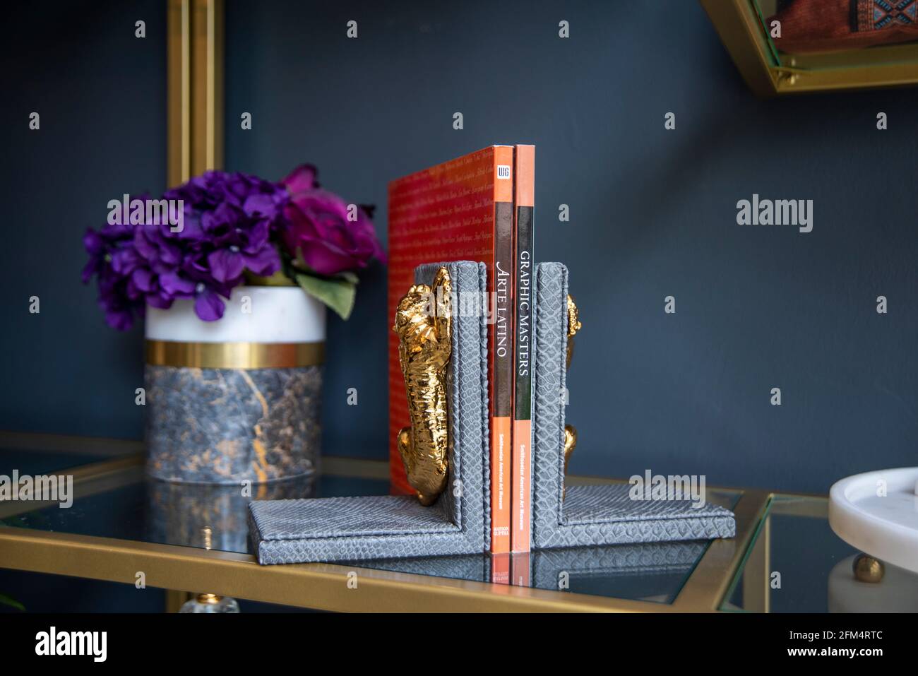 living room interior design with decorative objects Stock Photo - Alamy