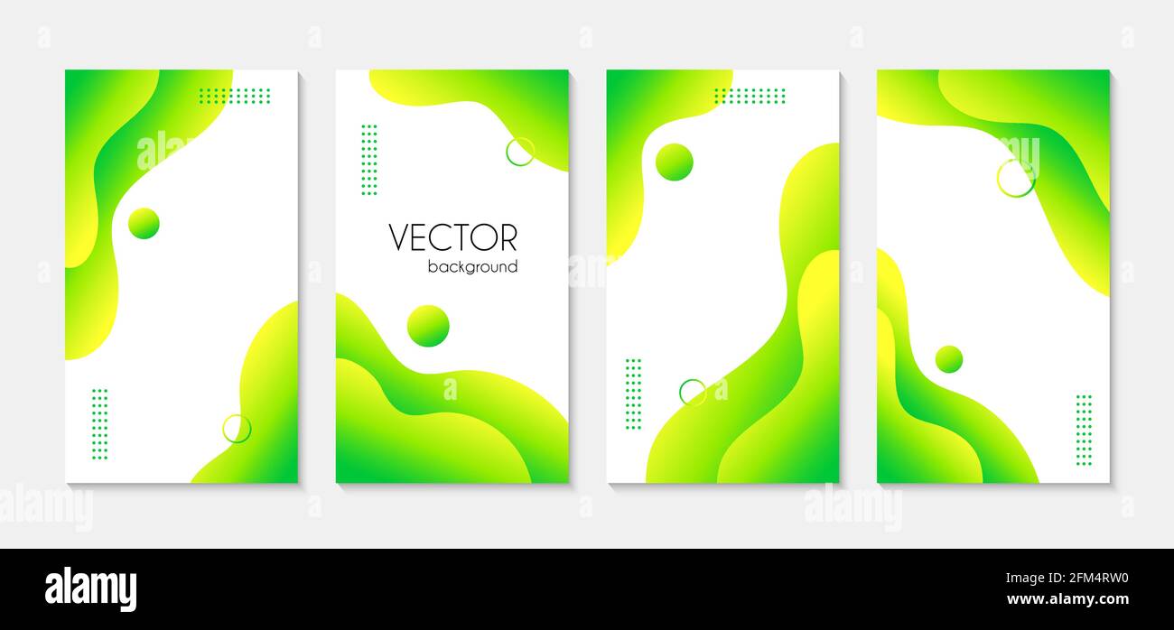 Abstract liquid green vertical stories templates for social media ...