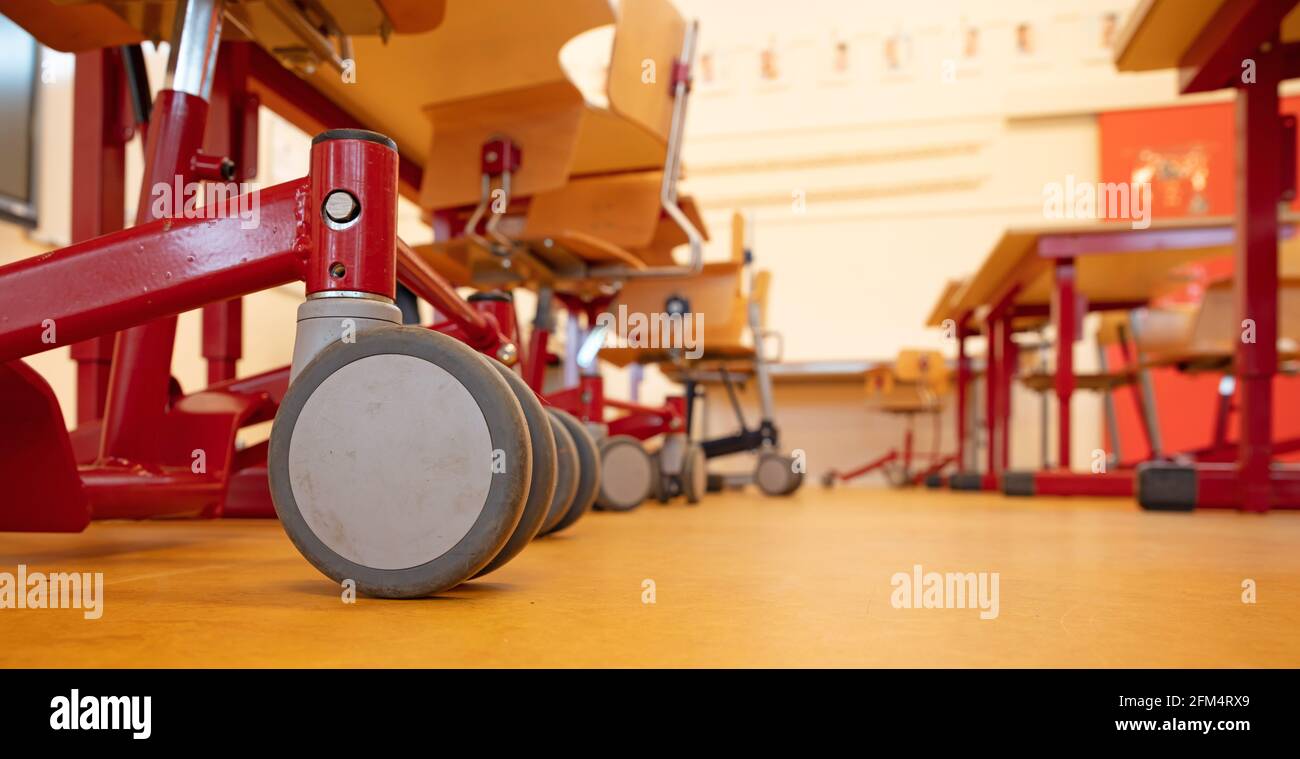 Special school desk for disabled children, modern equipment Stock Photo ...