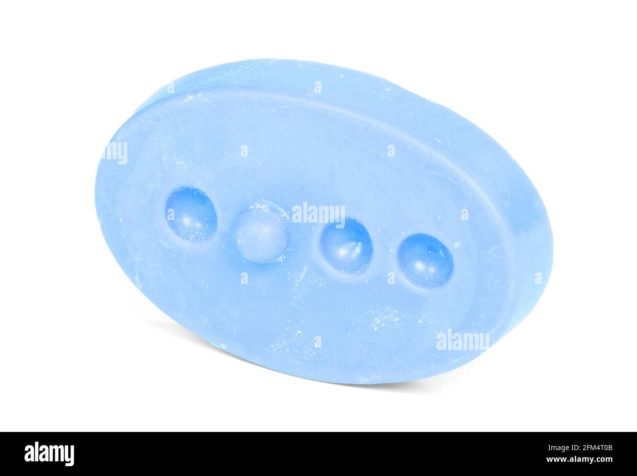 Special blue soap, isolated on white background - Concept of body care ...