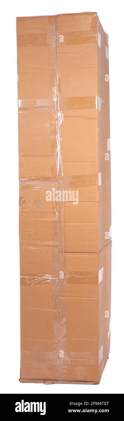 Very large cardboard box, isolated on white Stock Photo - Alamy
