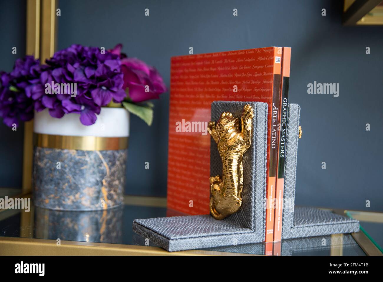 living room interior design with decorative objects Stock Photo - Alamy