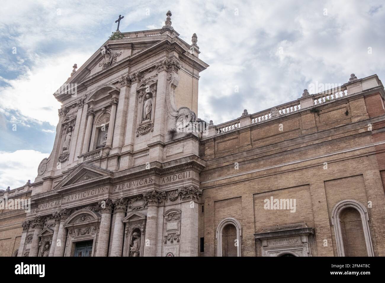 Beautiful view of Rome in Italy. The ancient historical ruins, famous ...