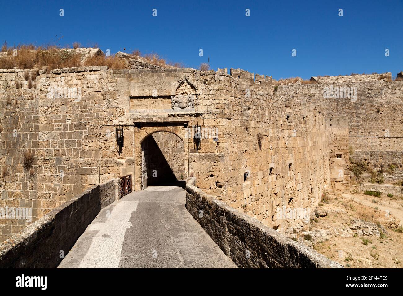 Gate of Saint Athanasiou in Castle of the Old Town in Rhodes, Greece ...