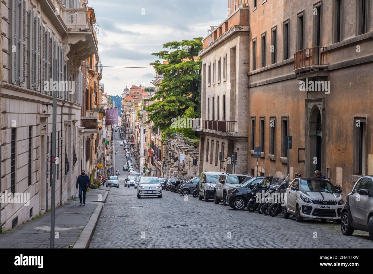 Beautiful view of Rome in Italy. The ancient historical ruins, famous ...