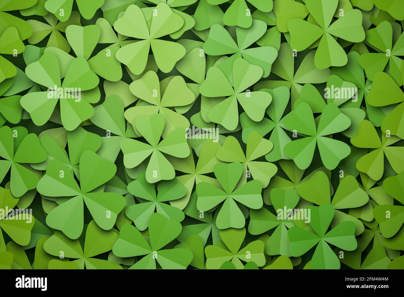 Cloverleaf background with all being four-leafed. Spring or luck ...