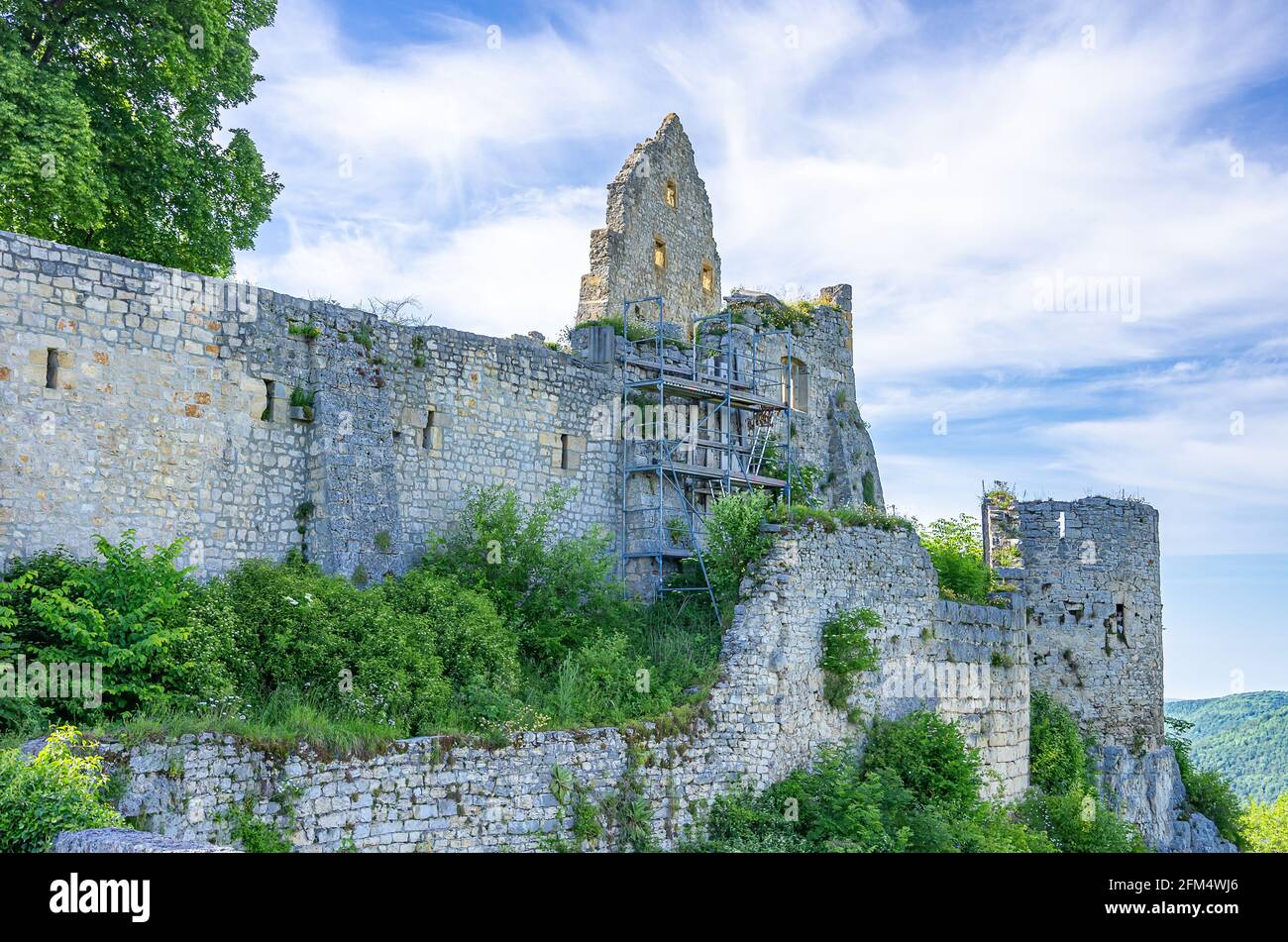 Medieval castle ruins of Hohenurach, Bad Urach, Swabian Alb, Baden ...