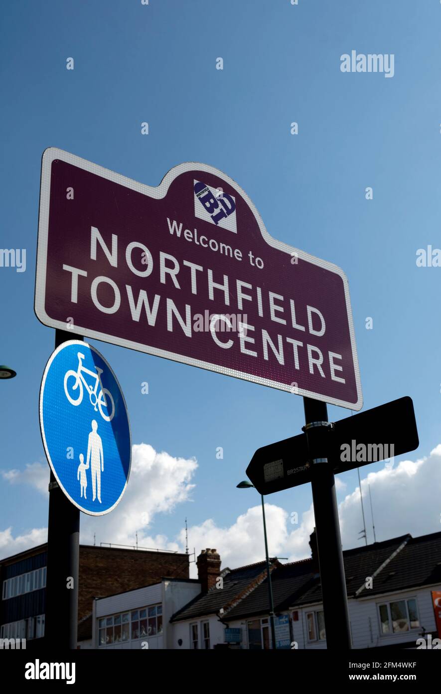 Northfield Town Centre sign, Birmingham, West Midlands, England, UK ...