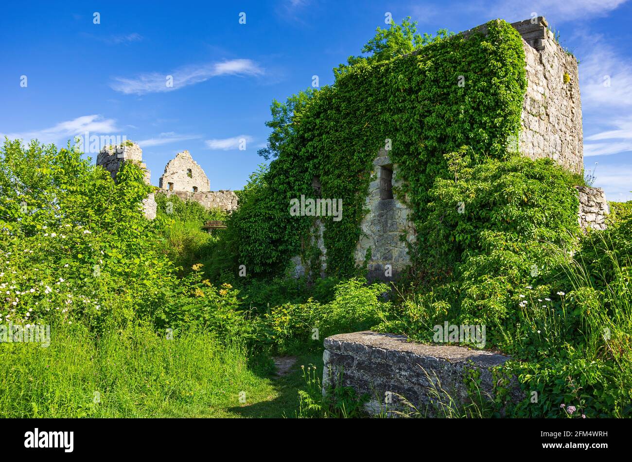 Medieval castle ruins of Hohenurach, Bad Urach, Swabian Alb, Baden ...