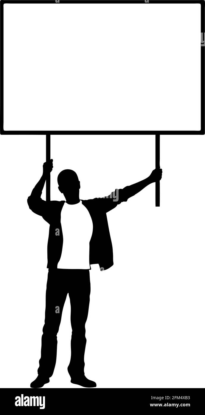 man holding big sign Stock Vector Image & Art - Alamy