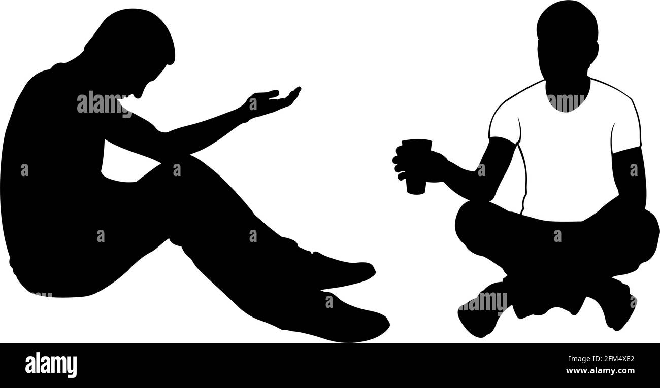 silhouettes of men begging Stock Vector Image & Art - Alamy