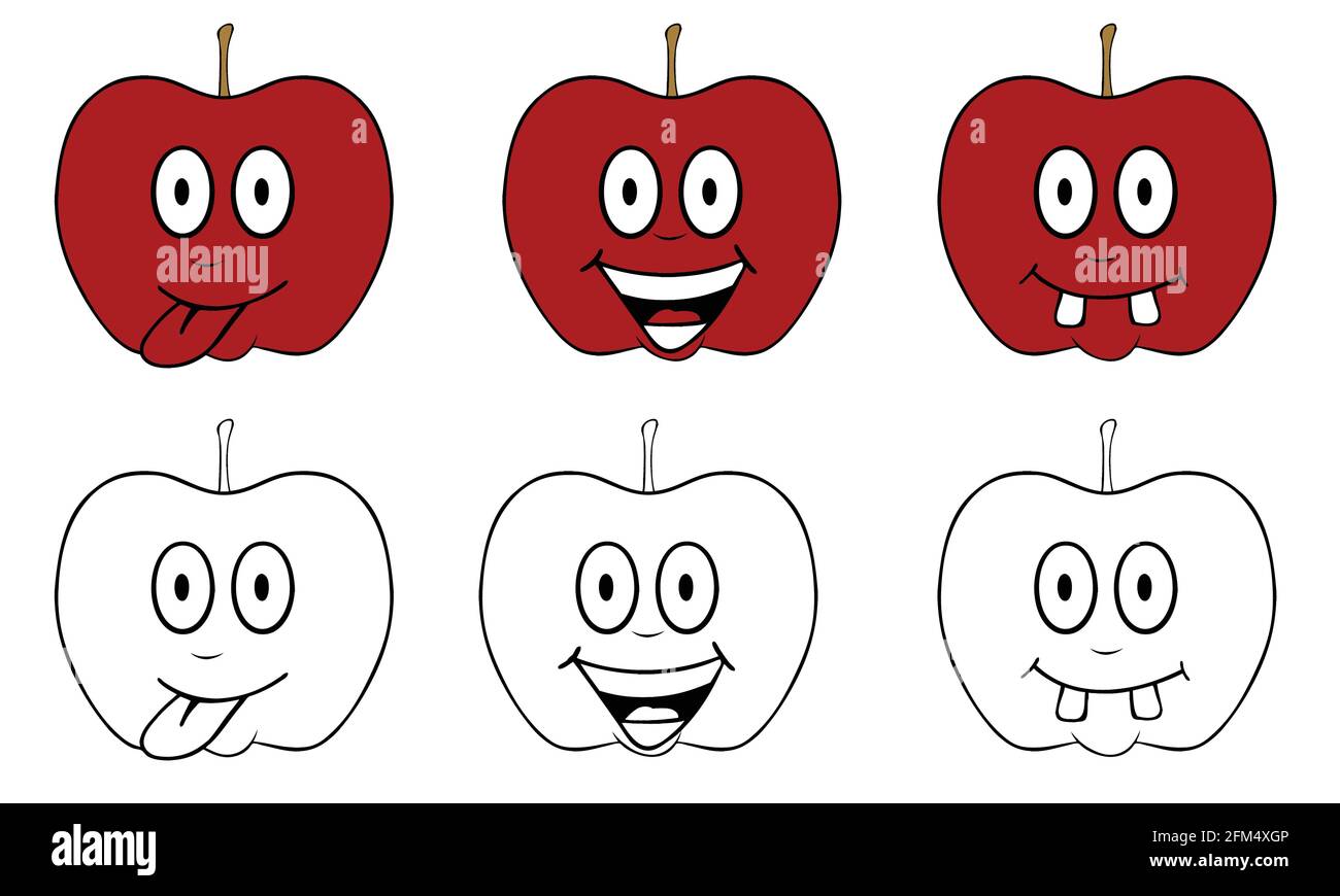 happy apples illustration Stock Vector Image & Art - Alamy