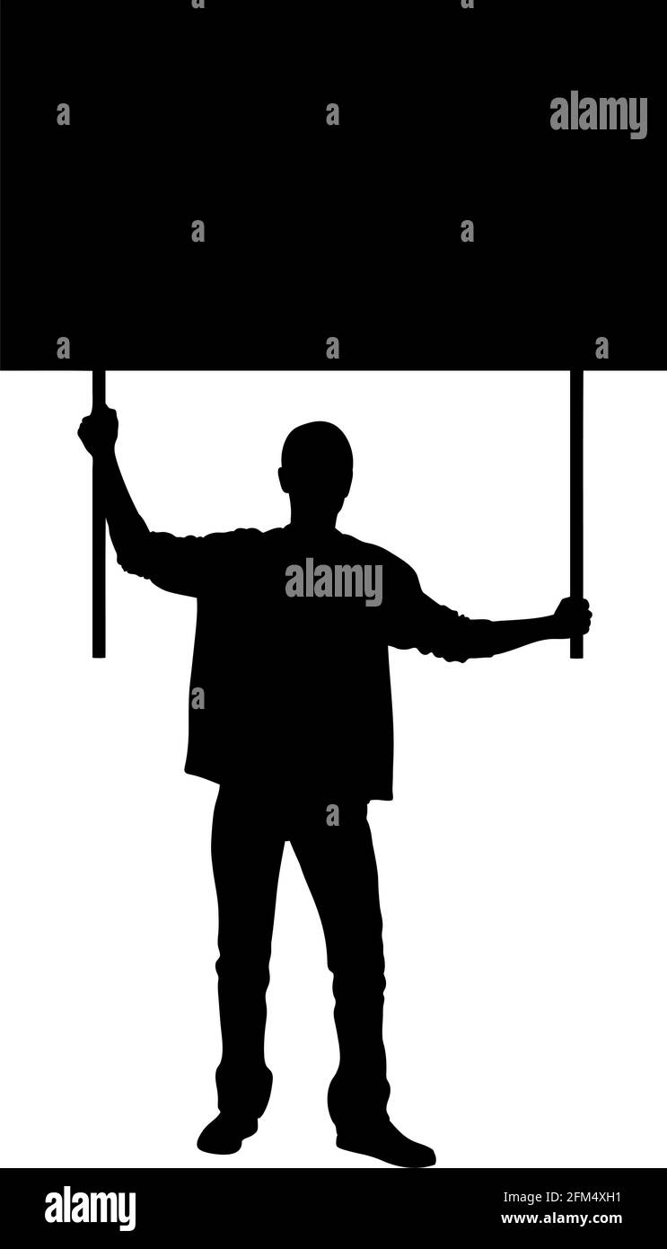 man holding sign Stock Vector Image & Art - Alamy