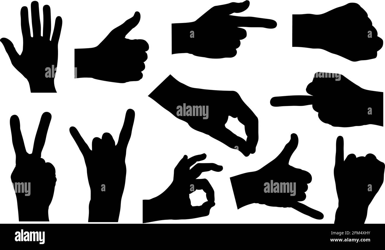 hand sign silhouettes Stock Vector Image & Art - Alamy
