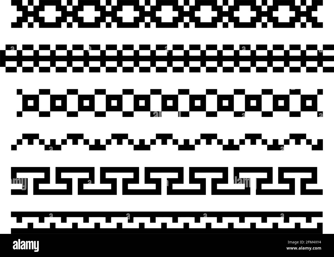 seamless black pixelated borders Stock Vector Image & Art - Alamy