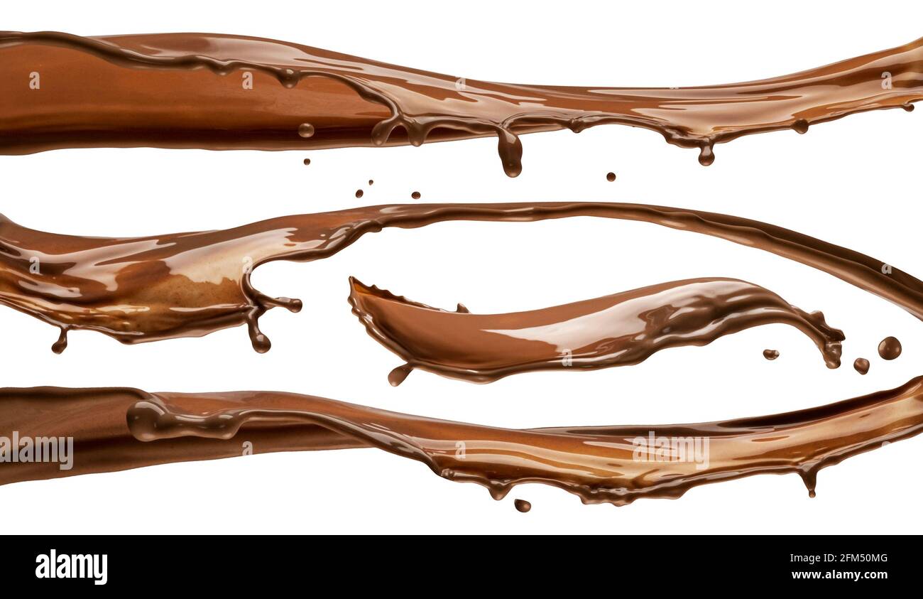 Chocolate splash isolated on white background Stock Photo - Alamy