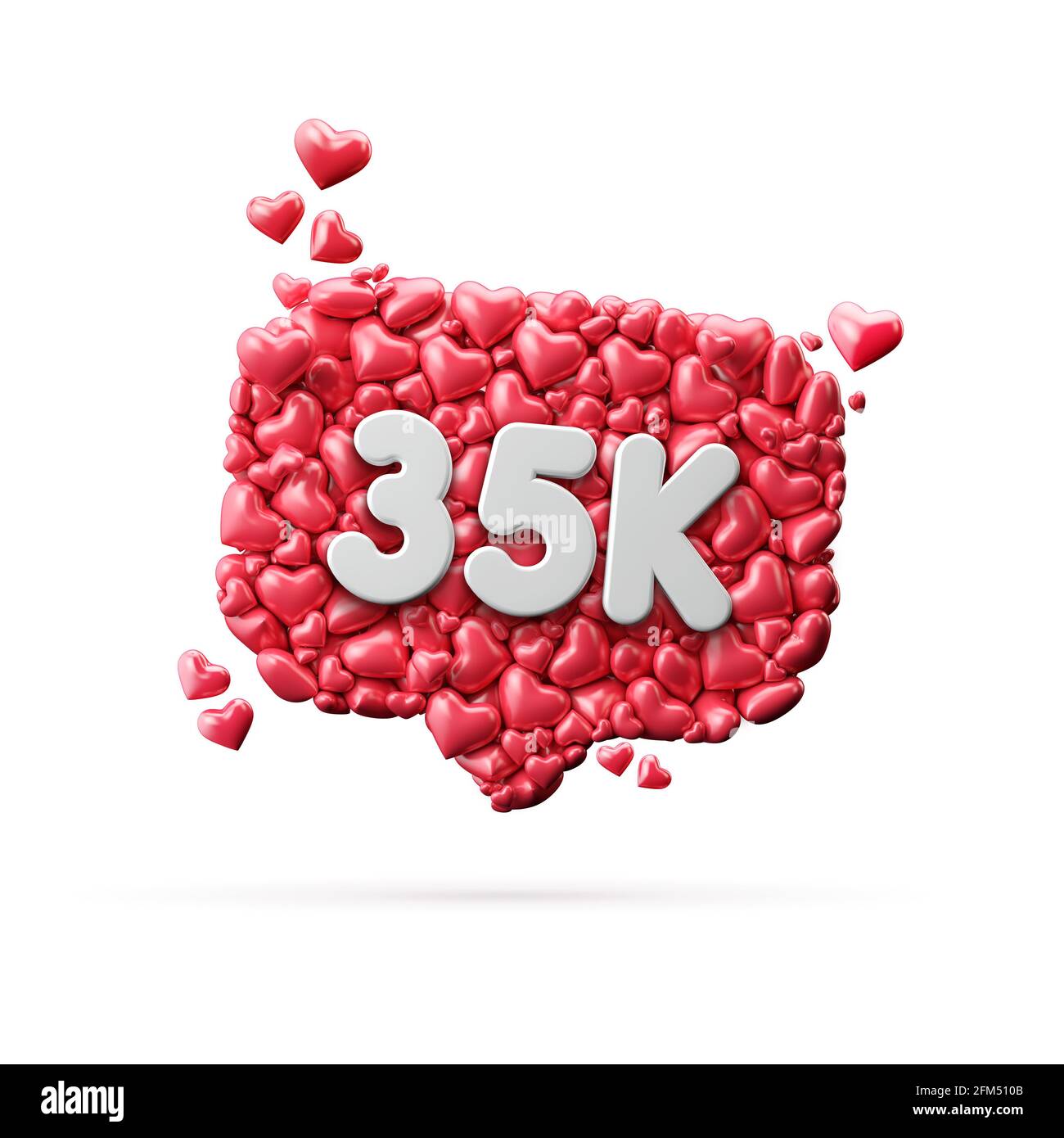 35 thousand social media influencer subscribe or follow banner. 3D ...