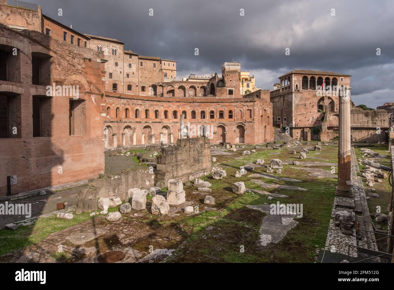 Beautiful view of Rome in Italy. The ancient historical ruins, famous ...