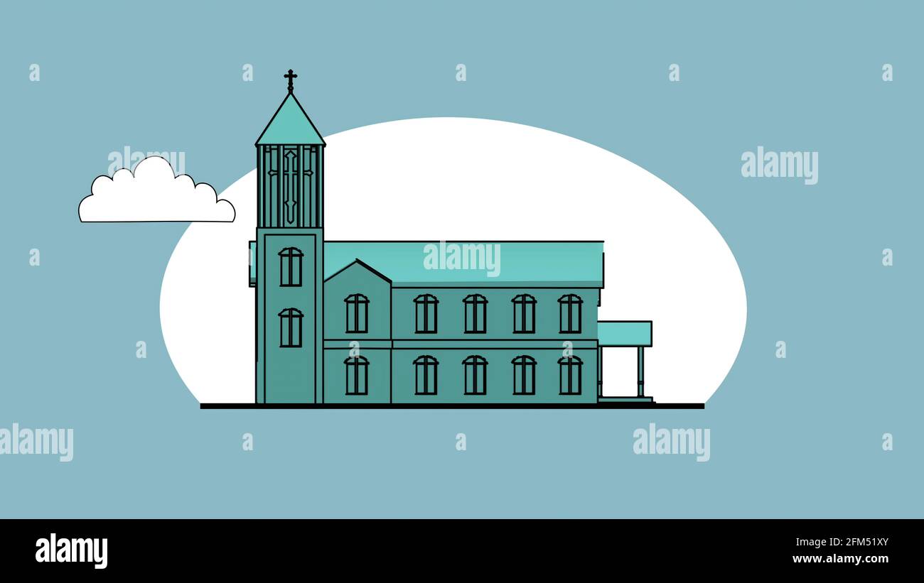 3D illustration - render of blue fabric falling down and cover ...