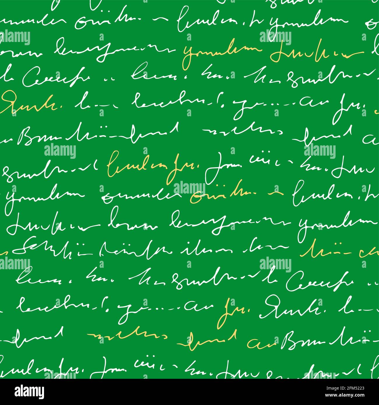 Handwritten abstract text vector seamless pattern, vector monochrome ...