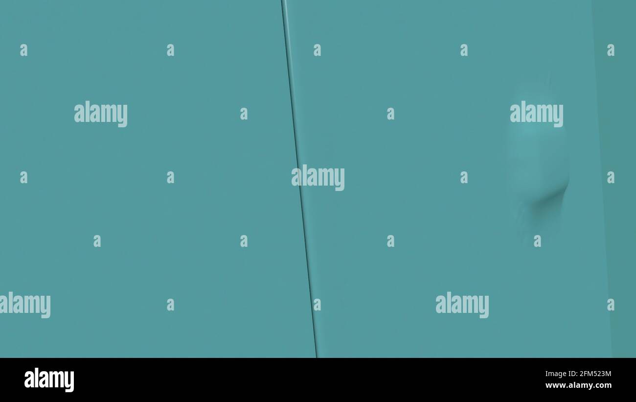 3D illustration - render of blue fabric falling down and cover ...