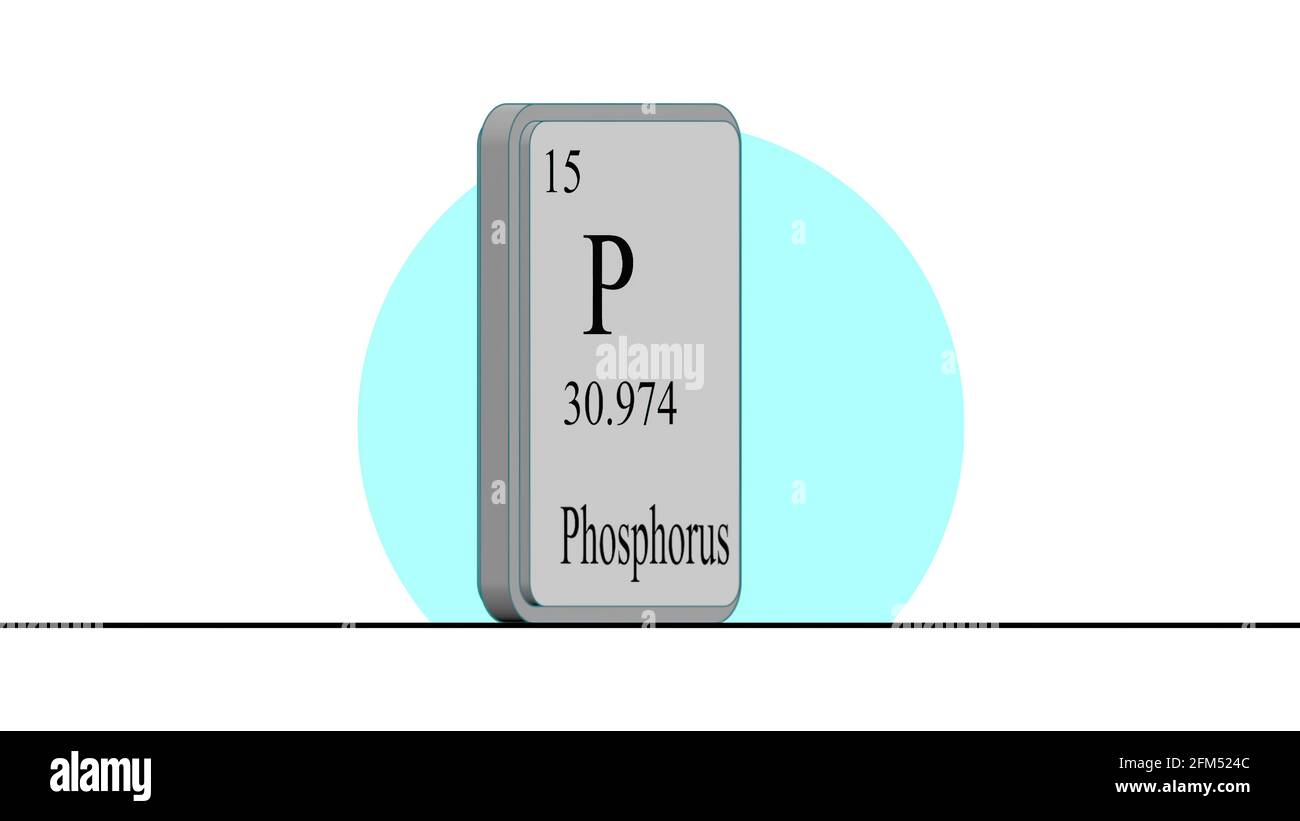 3D illustration - Phosphorus. Element of the periodic table of the ...