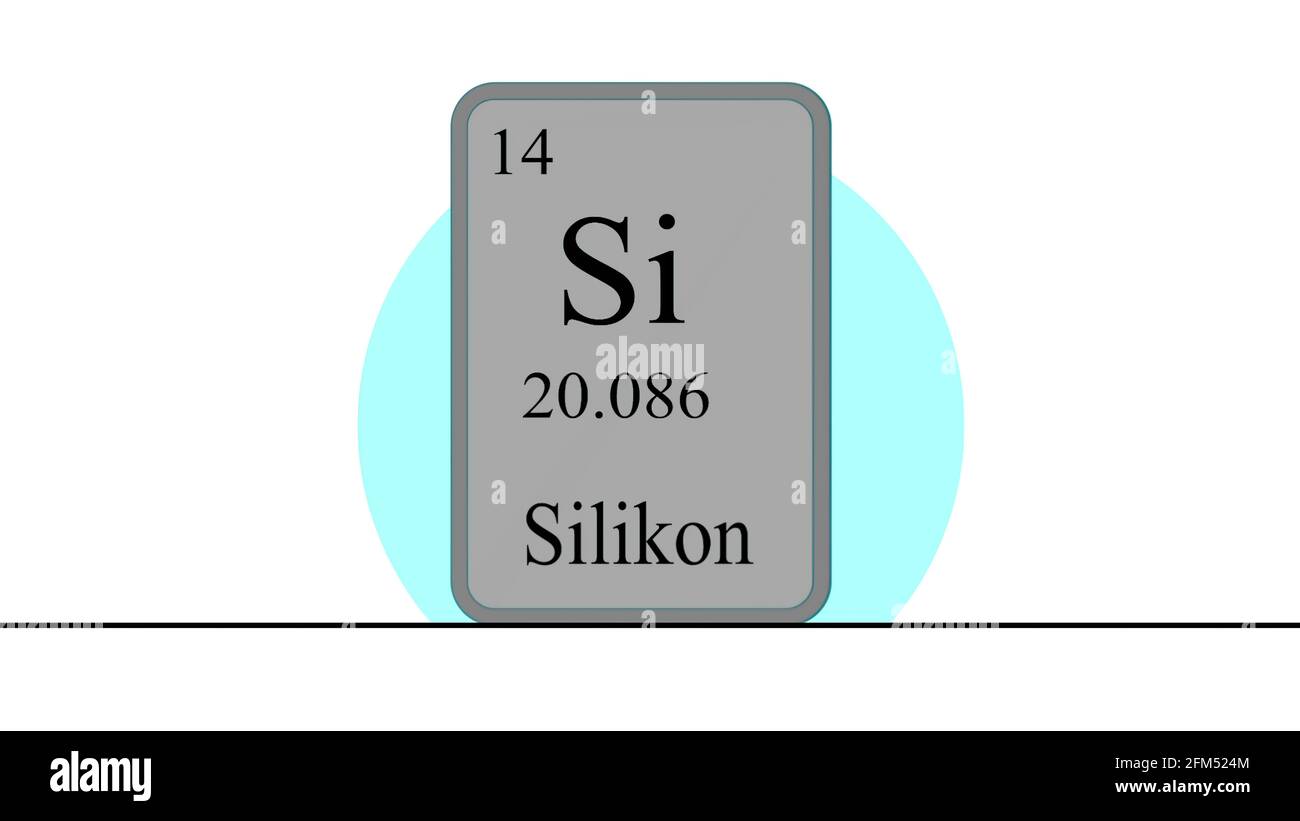 3D illustration - Silikon. Element of the periodic table of the ...