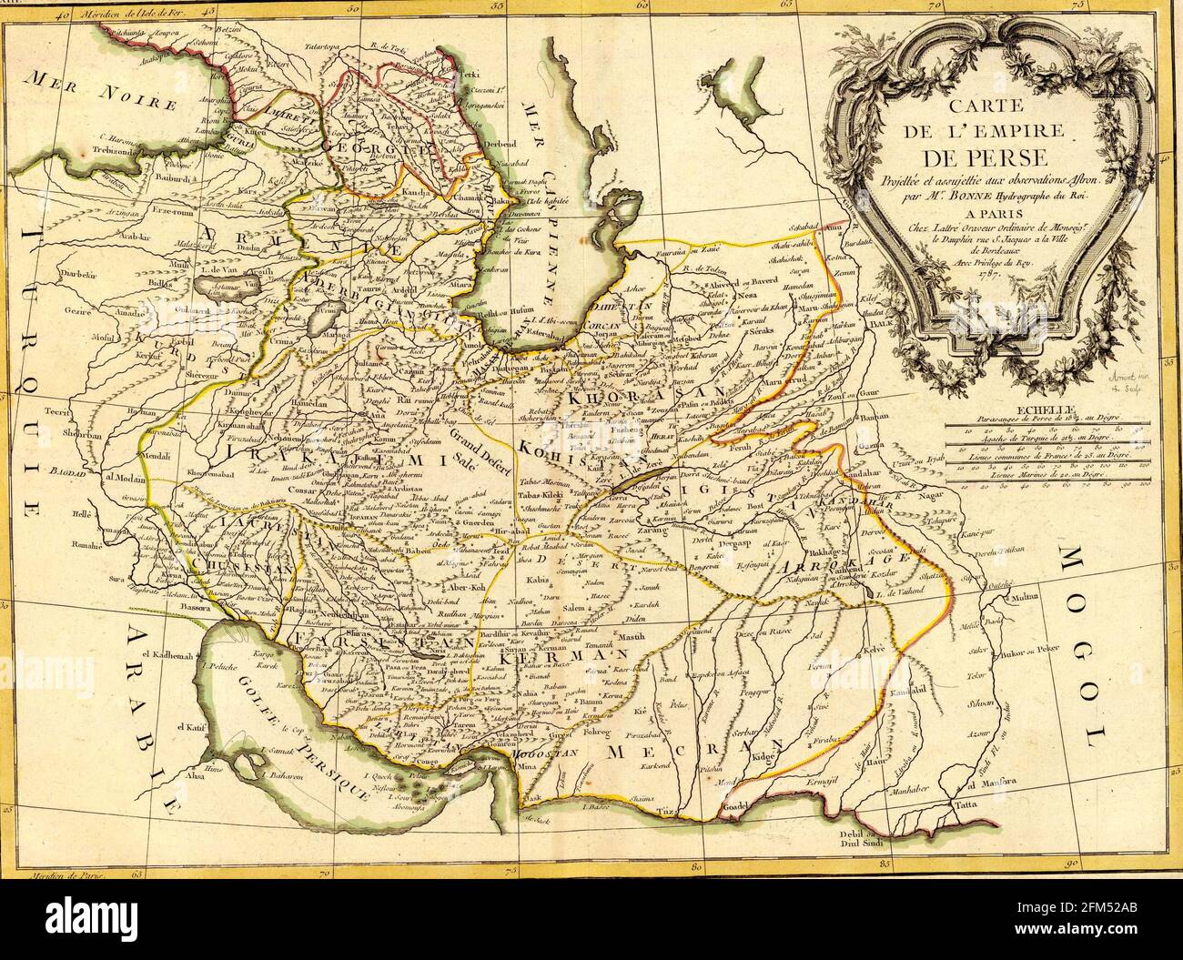Vintage copper engraved map of Persia from 18th century. All maps are ...