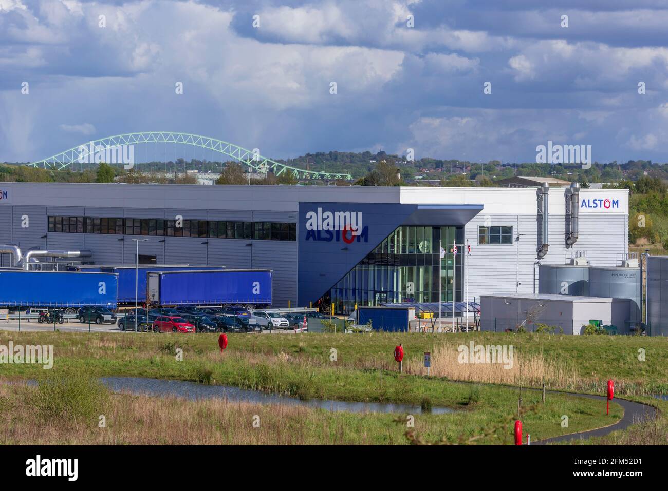 Alstom railway train maintenance depot at Ditton near Widnes Stock ...