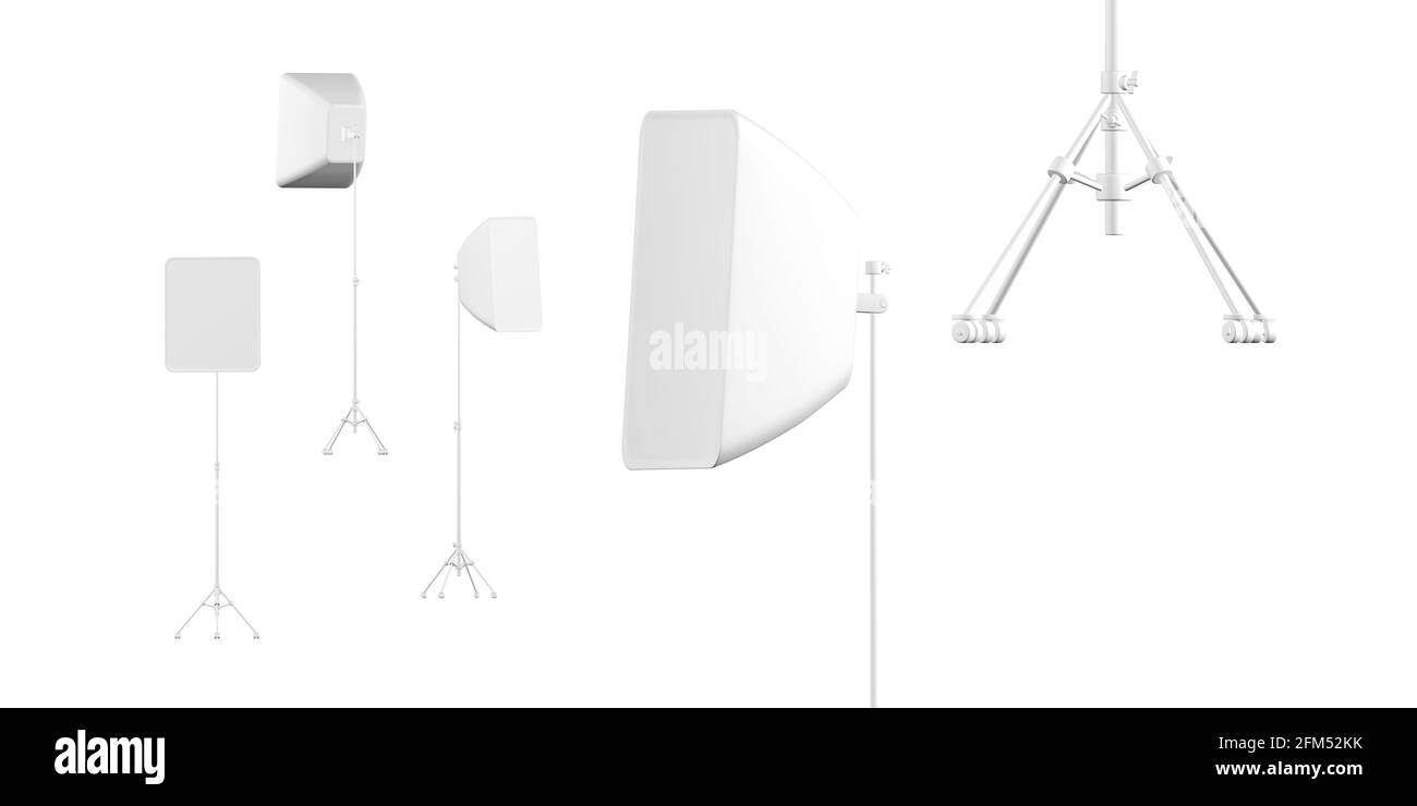Photo lamp with a softbox mockup - set for studio photography - on a ...