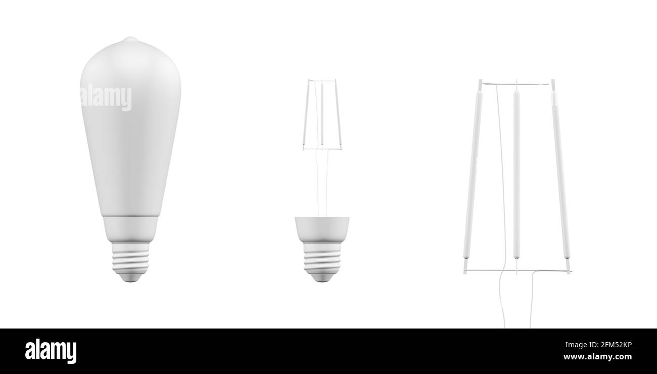 Light bulb mockup isolated on white background - copy space - 3d render ...