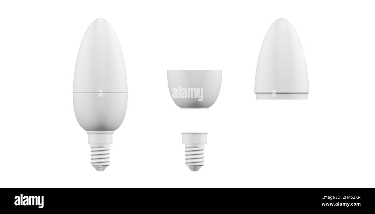 Light bulb mockup isolated on white background - copy space - 3d render ...