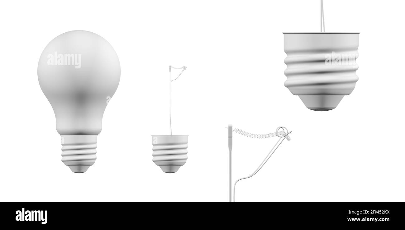 Light bulb mockup isolated on white background - copy space - 3d render ...