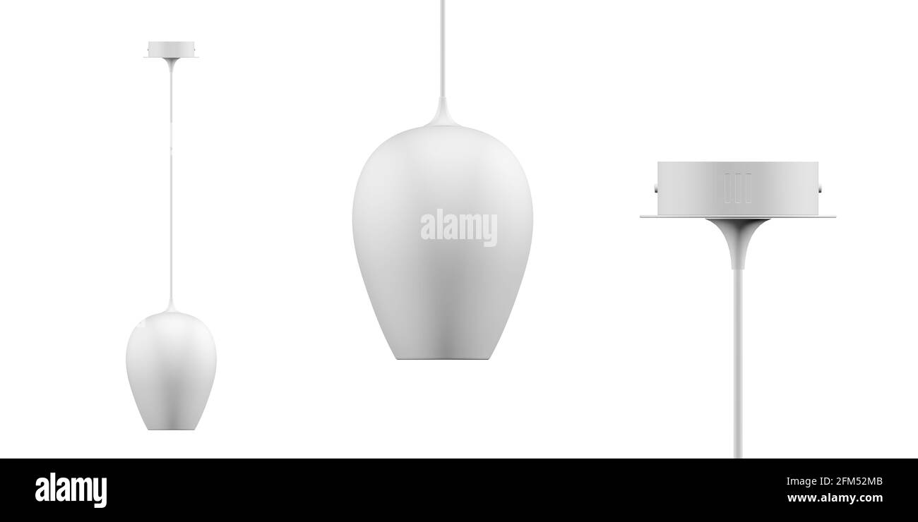 Ceiling lamp mockup on white background - copy space - 3D render Stock ...