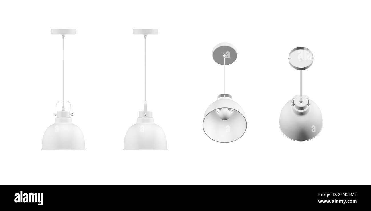 Ceiling lamp mockup on white background - copy space - 3D render Stock ...