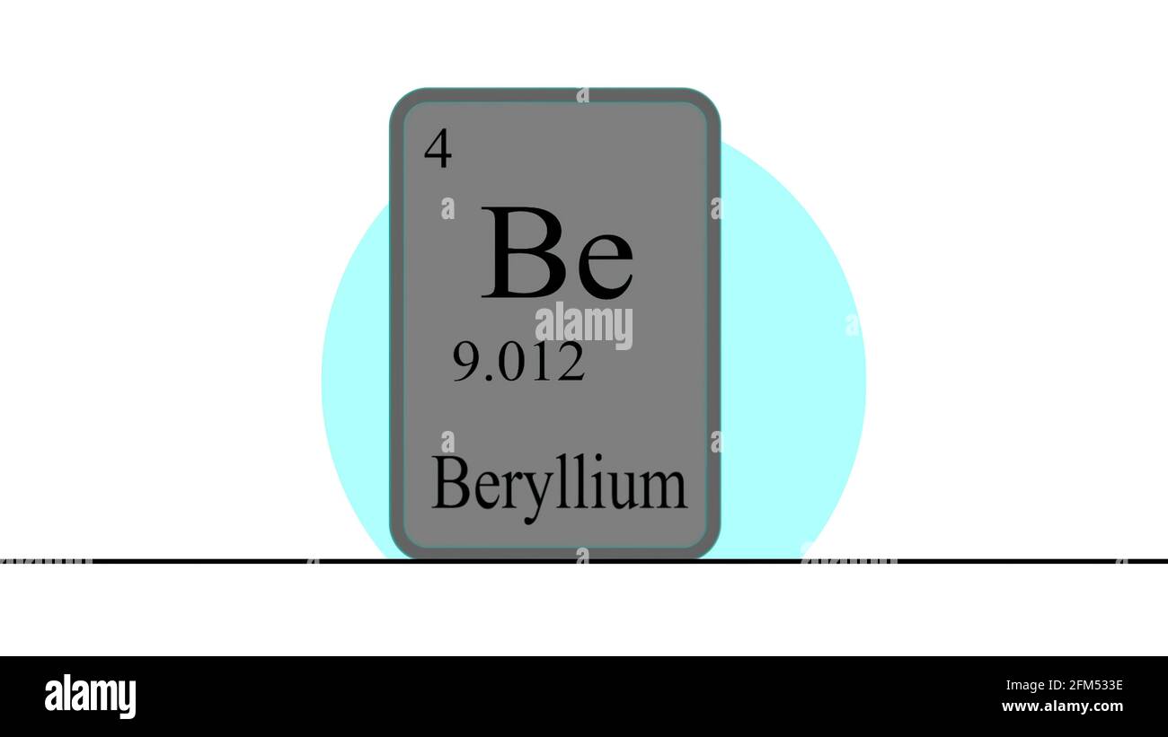 3D illustration - Beryllium. Element of the periodic table of the ...