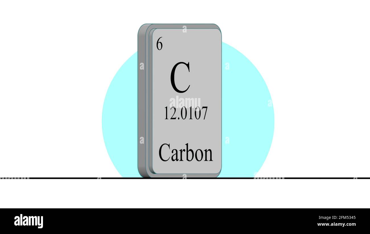 3D illustration - Carbon. Element of the periodic table of the ...