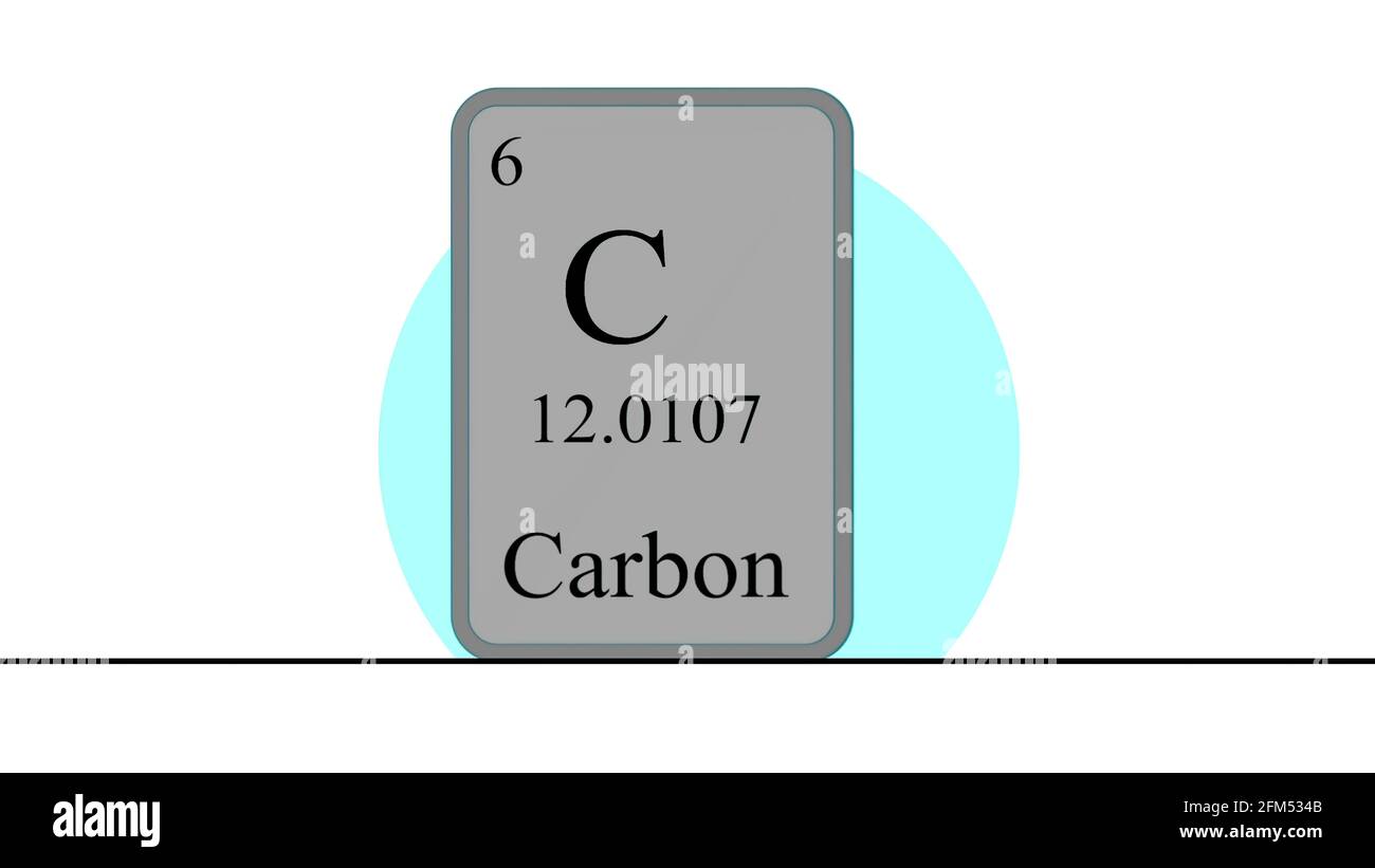 3D illustration - Carbon. Element of the periodic table of the ...