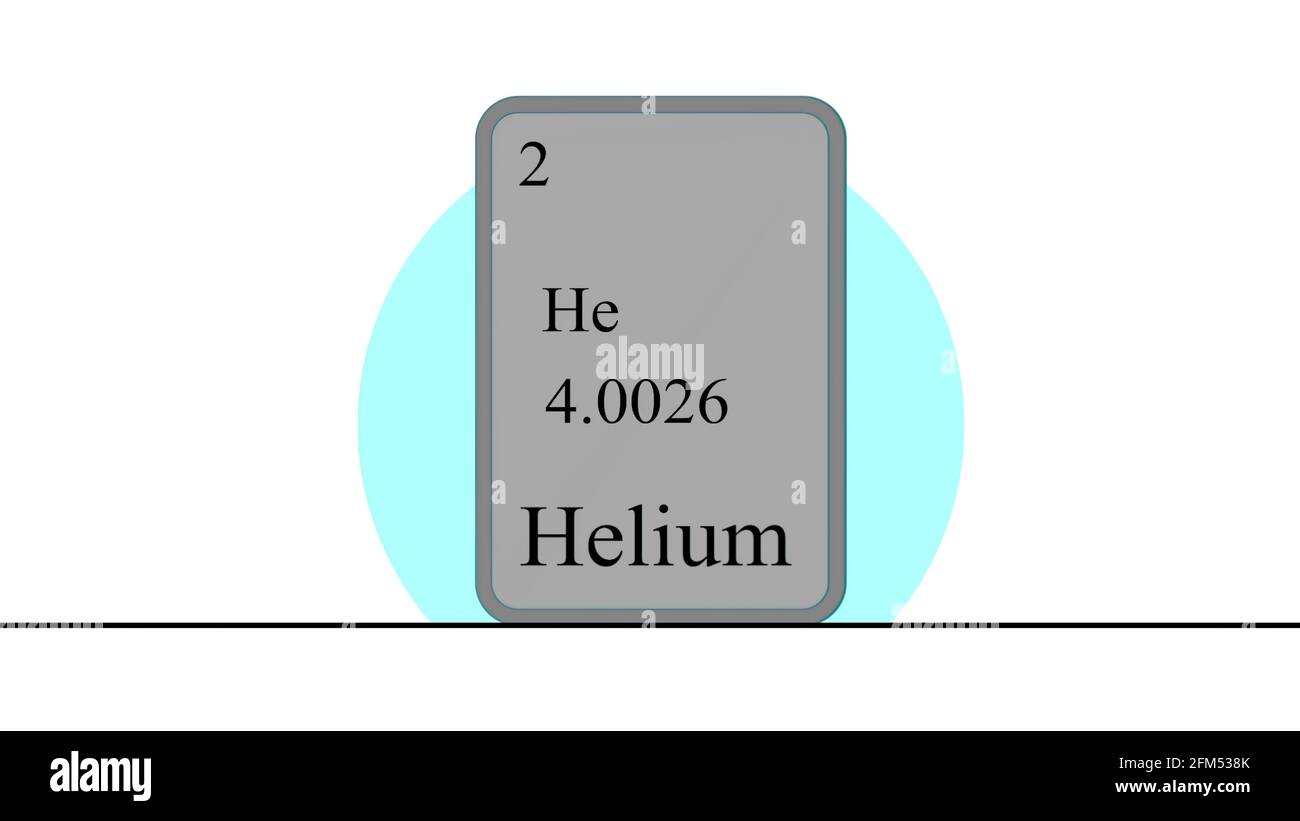 3D illustration - Helium. Element of the periodic table of the ...