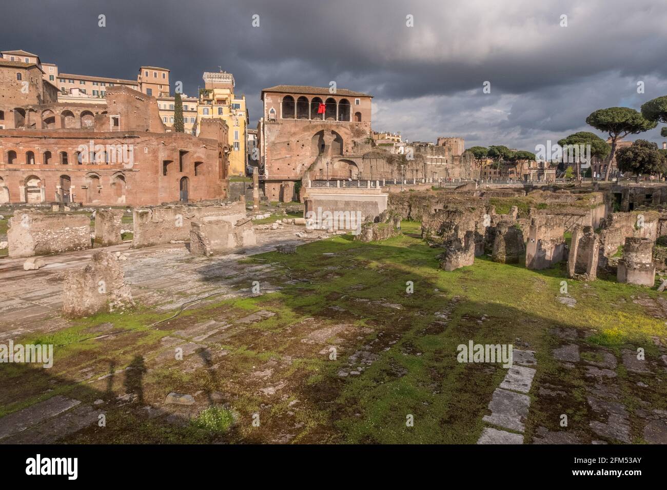 Beautiful view of Rome in Italy. The ancient historical ruins, famous ...
