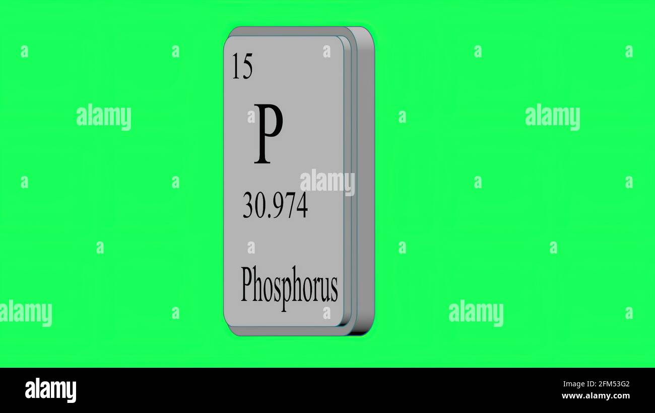 3D illustration - Phosphorus. Element of the periodic table of the ...