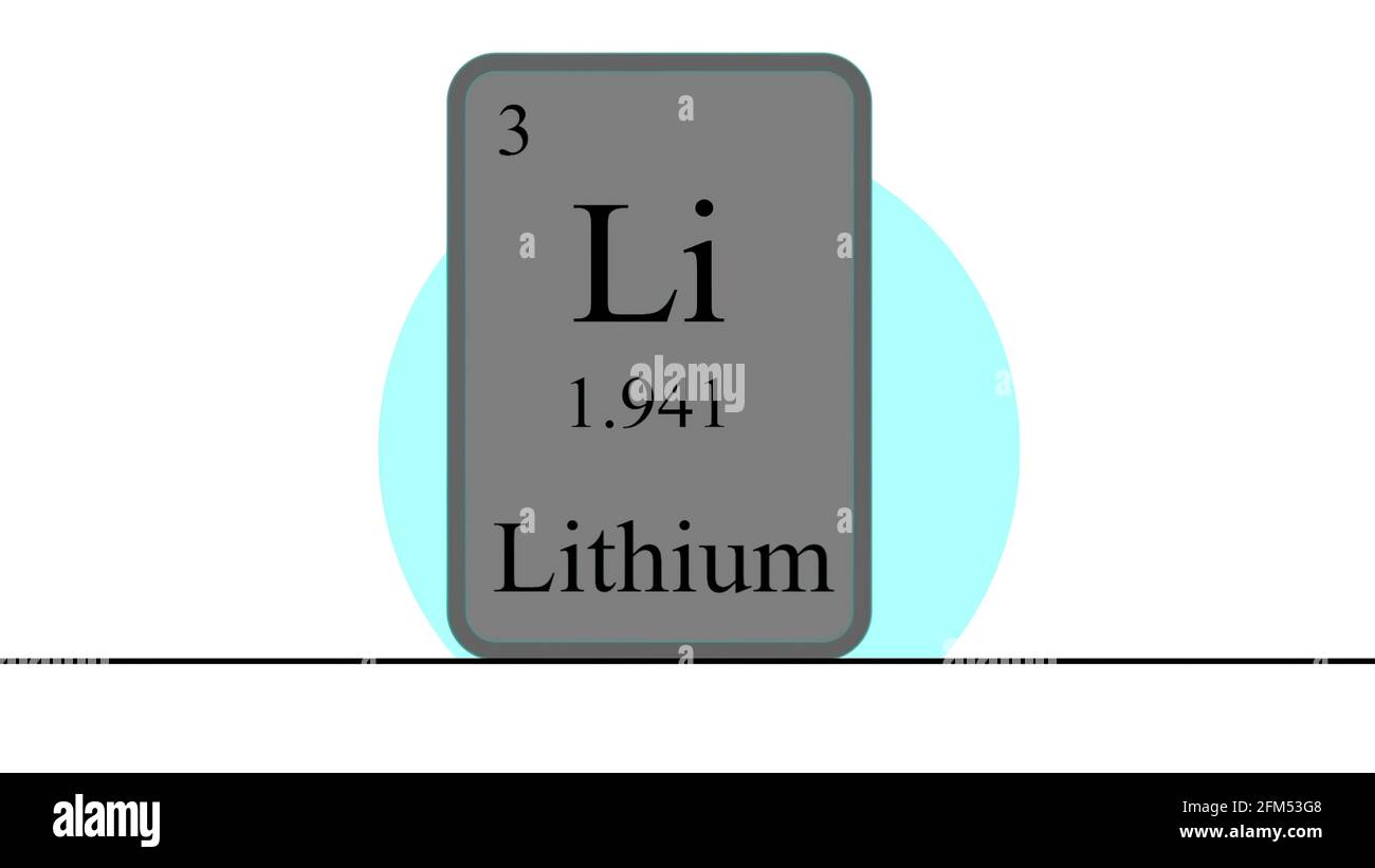 3D illustration - Lithium. Element of the periodic table of the ...