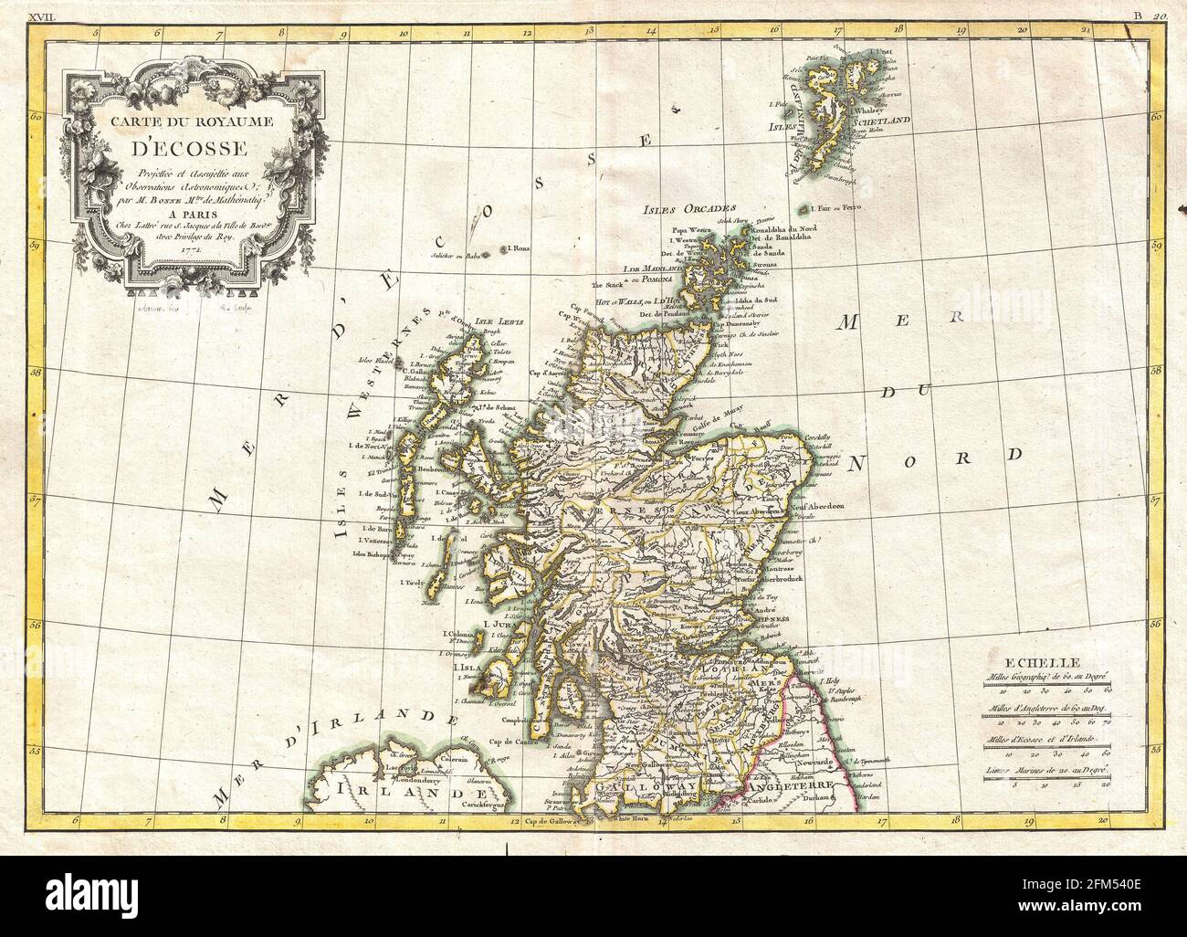 Vintage copper engraved map of Scotland from 18th century. All maps are ...
