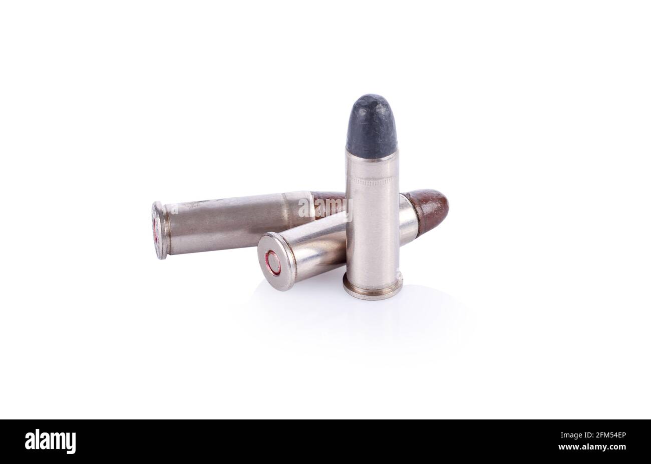 bullets reflecting on white background Stock Photo - Alamy