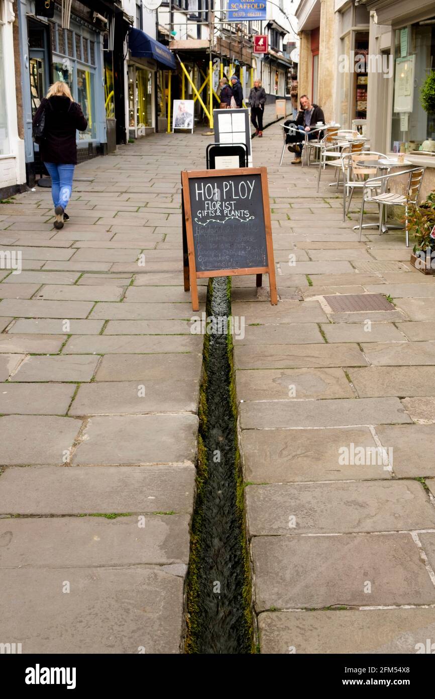 Around Frome an attractive Somerset town, england uk. The Leat running ...